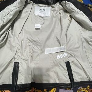 Coach | Jackets & Coats | Coach Colorblock Collarless Leather Jacket ...